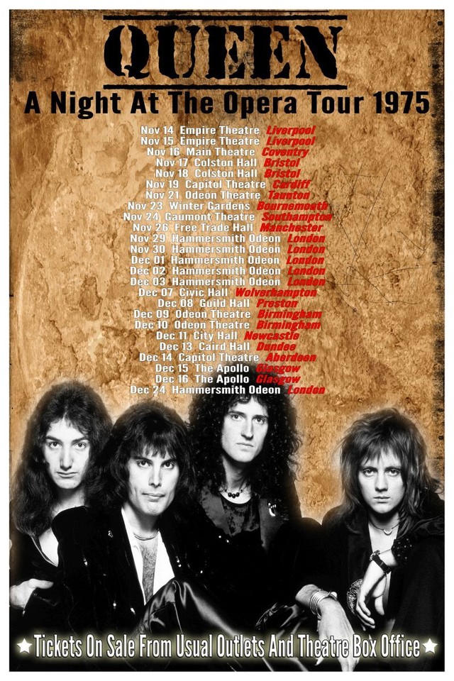 Queen 1975 Tour / XXL Poster - 36"x24" (#2025) | eBay