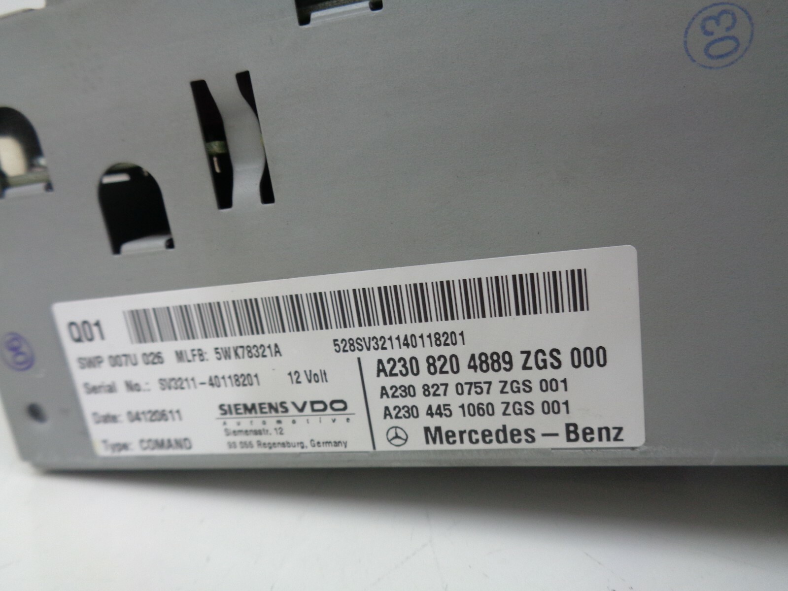 05-08 Mercedes SL500 R230 Command Head Unit Radio Navigation CD OEM ...