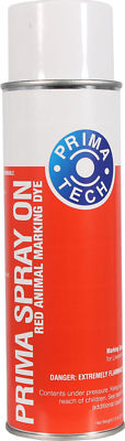 Prima Tech PRIMA SPRAY ON LIVESTOCK MARKING DYE RED 12 oz. For cattle ...