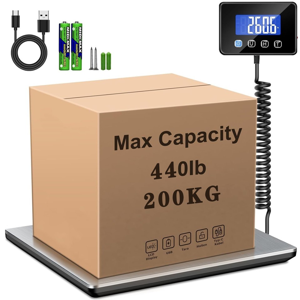 200kg 440lbs LCD Digital Postal Parcel Scales Platform Postage Shipping ...
