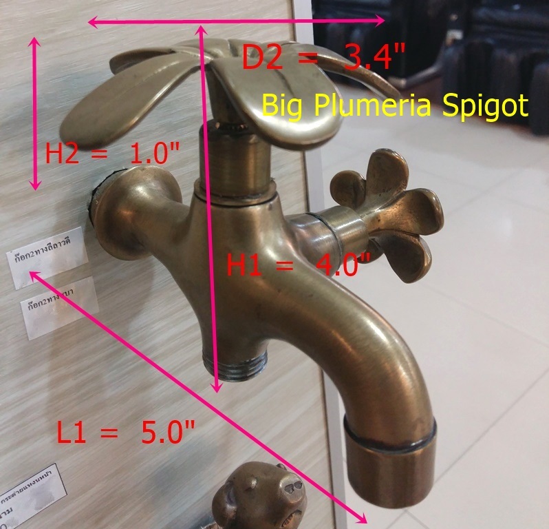 Spigots Brass Bathtub 2 Handles Water Faucet Hot And Cold Decor Vintage ...