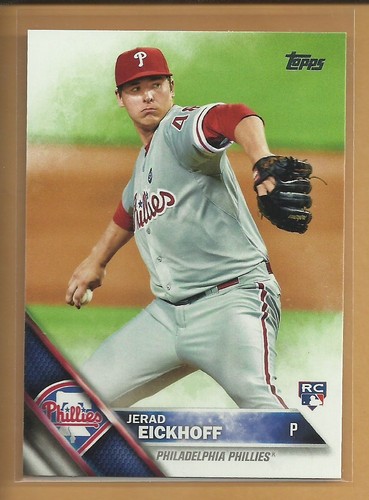 Jerad Eickhoff RC 2016 Topps Series 1 Rookie Card # 2 Philadelphia Phillies | eBay
