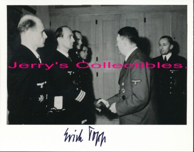 Erich Topp signed photo,receiving the Swords.. U-Boat Ace. U-552. Red ...