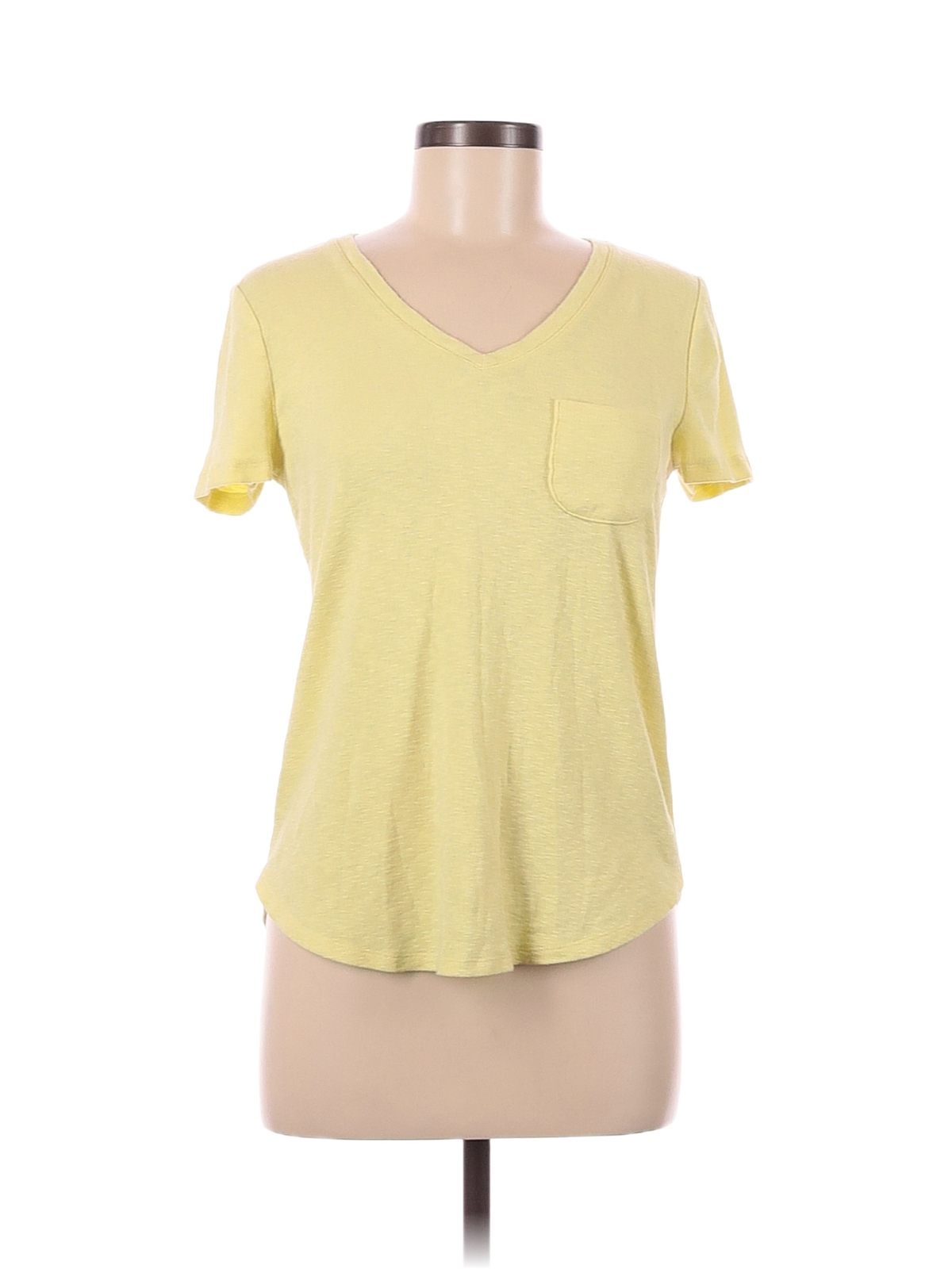 Marled Essentials Women Yellow Short Sleeve T-Shirt S | eBay