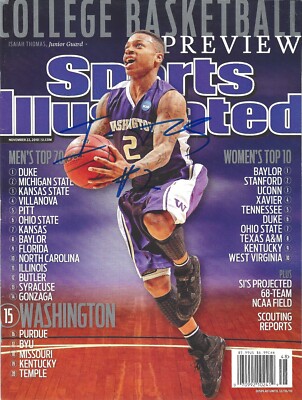 ISAIAH THOMAS AUTOGRAPH SIGNED SPORTS ILLUSTRATED MAGAZINE UW HUSKIES ...