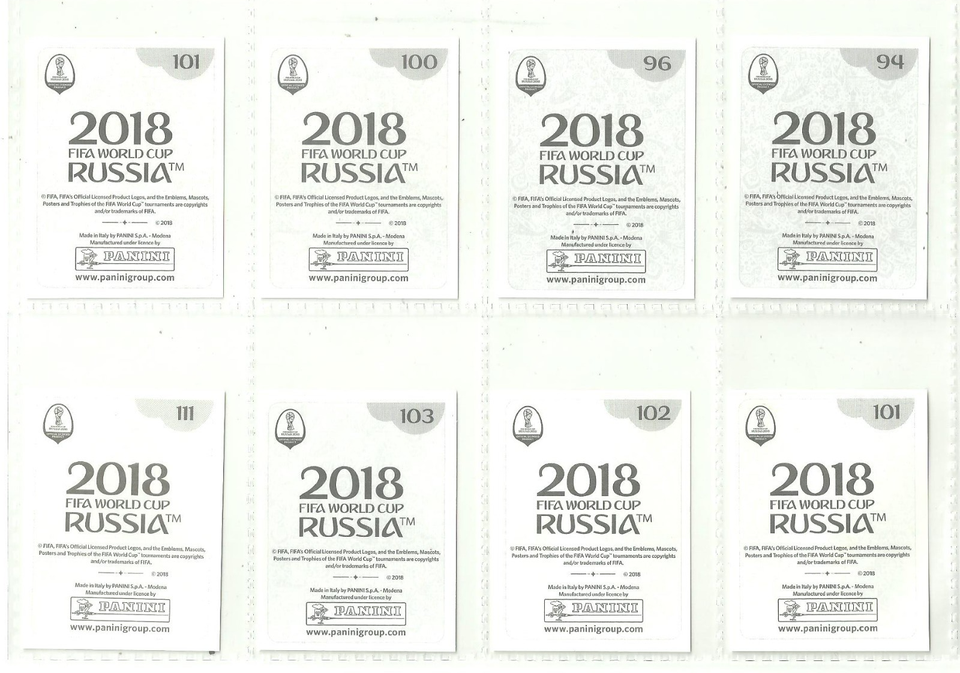 8 x URUGUAY - Panini Russia 2018 World Cup Stickers [Unused] | eBay