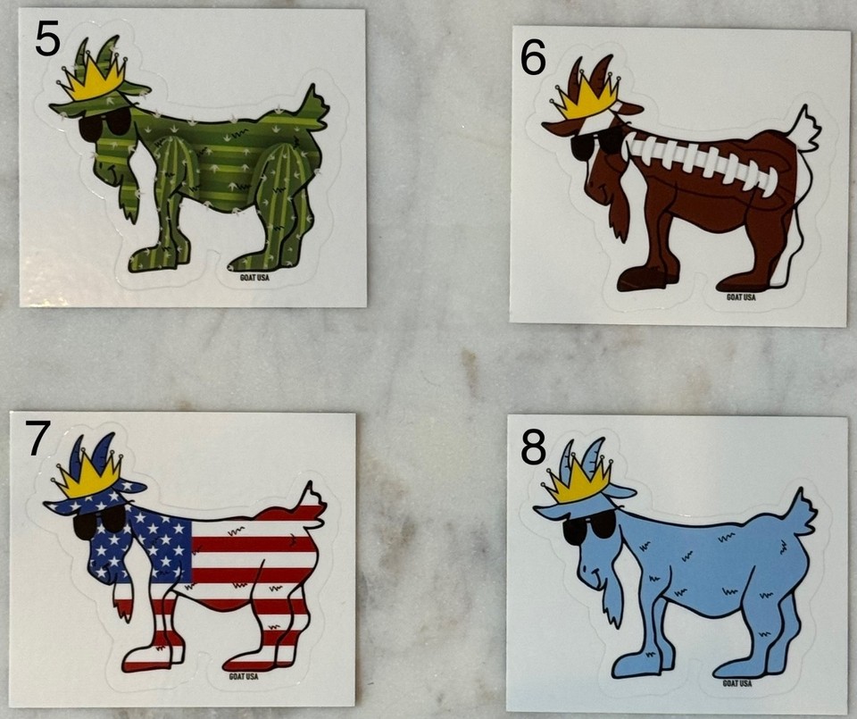 GOAT USA Stickers - Pick your chosen GOAT! (48 choices) New, rare ...