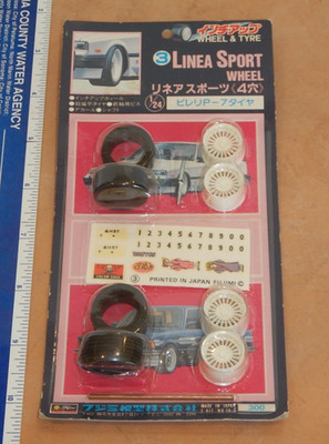 VINTAGE, ORIGINAL FUJIMI 3 LINEA SPORT WHEEL & TIRE SET, #1U3 , 1/24 ...