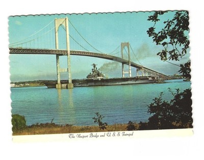 The Newport Bridge and USS Intrepid vintage postcard unposted | eBay