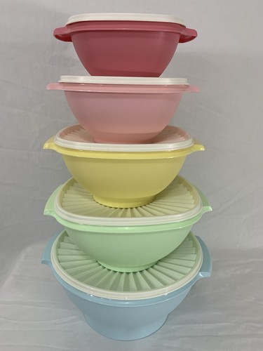 NEW! Tupperware Servalier PASTEL 5-pc Bowl Set! | eBay