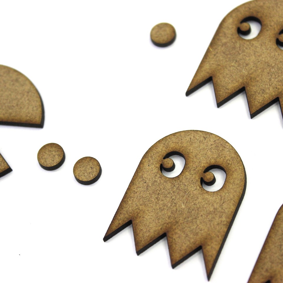 Pacman Kit Parts Craft Shapes, 2mm MDF Wood. Video Game Retro | eBay