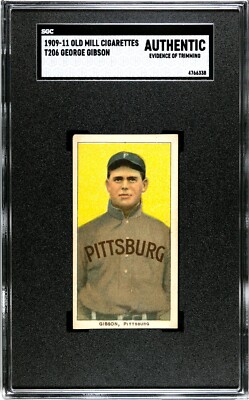 T206 Old Mill: GEORGE GIBSON Pittsburgh Pirates Sharp Low Pop ~ SGC A ...
