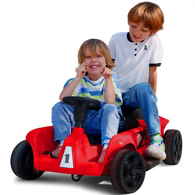 JOYLDIAS 2-Seater 24V Parent-Child Red Ride On Car Kids Go Kart 3Speed ...