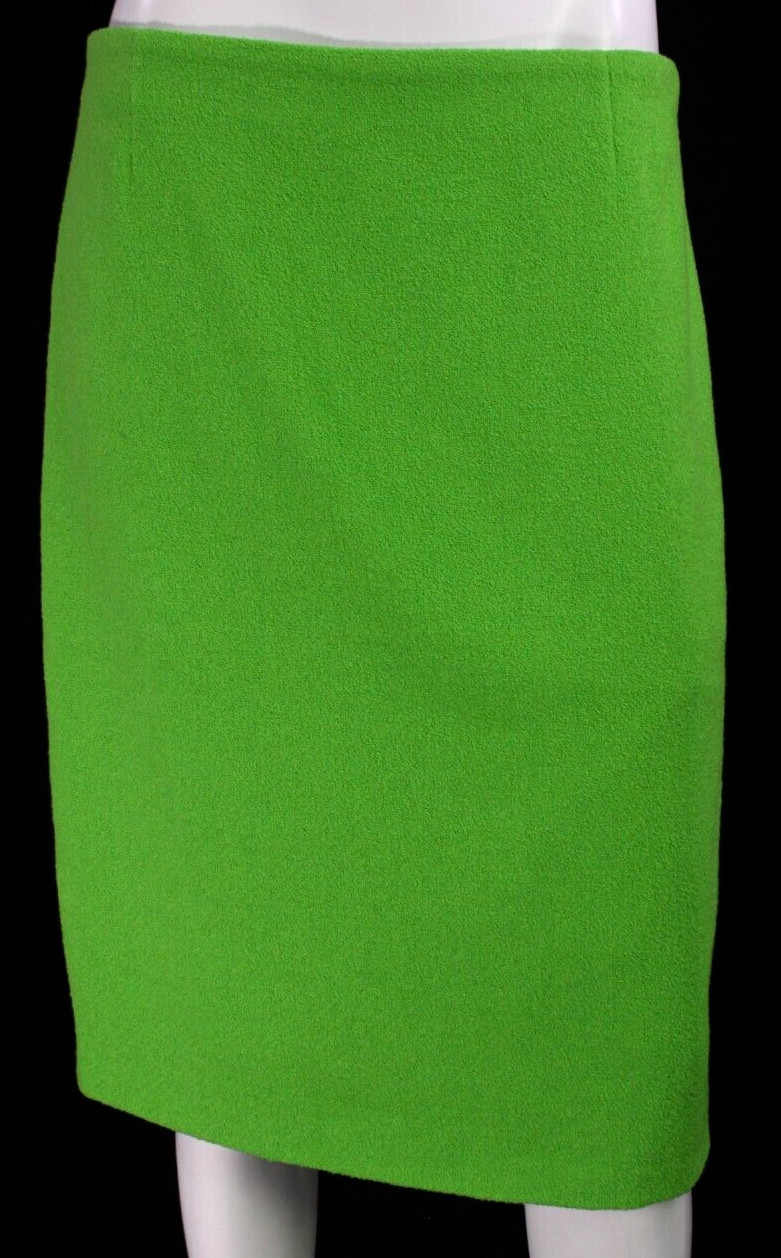 ESCADA Lime Green Boucle Tweed Mid Rise Knee-Length P… - Gem