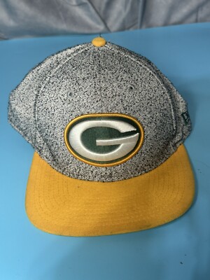 Green Bay Packers Hat Cap New Era 9FIFTY Yellow Green Adjustable Size ...