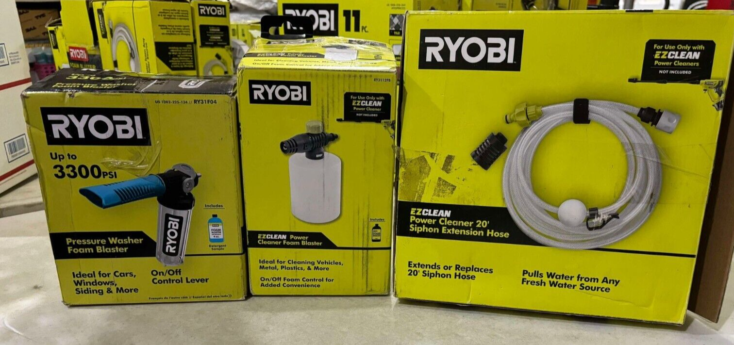 OPEN BOX BUNDLE OF 3 Ryobi EZClean RY3112EH-RY3112FB-Washer Foam ...