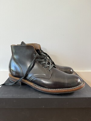 Viberg Black Shell Cordovan Unlined Manufactum Horween Service Boot ...
