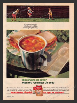 Campbell's Vegetable Soup Girls Jump Roping 1960s Print Advertisement ...