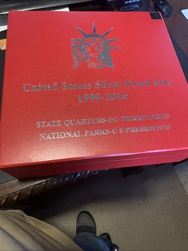 1999 - 2016 US SILVER PROOF SETS STORAGE BOX - STATE/ATB QTRS/PRES $1 ...