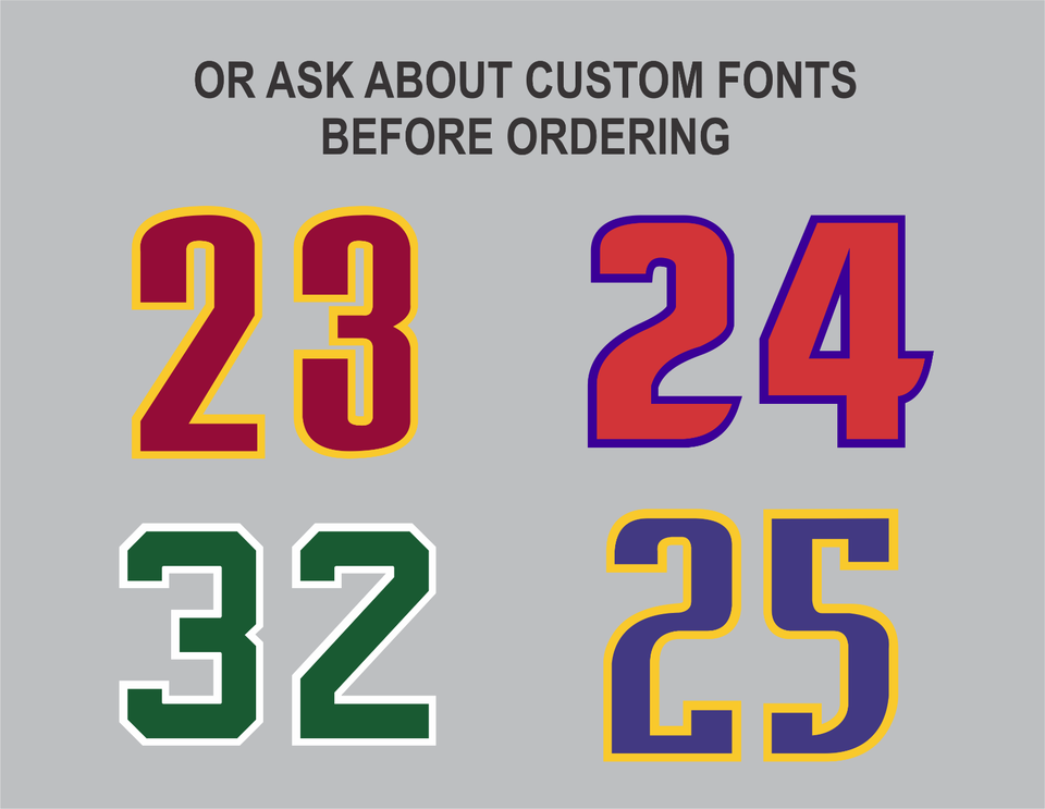 Tackle Twill Pro Cut Basketball Numbers for Team Uniform Jersey Not ...