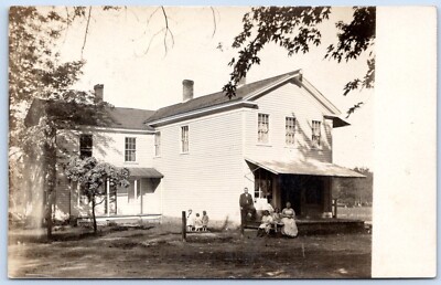Postcard RPPC Albion WI Family At Home Possible Storefront Dane County ...