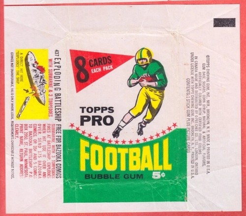 1964 Topps Football 5 cent Wax Wrapper No Tears TOUGH! | eBay