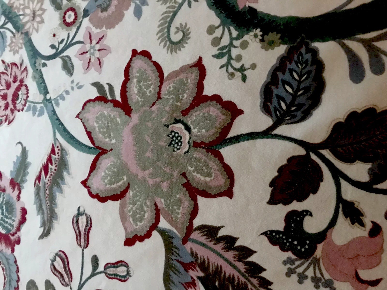 Crowson ‘Fabric Courtney’ Teal&Pink Floral Cotton FQ 24x18 Inches ...