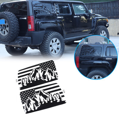 USA Flag Mountain Graphic Rear Side Window Sticker Vinyl For Hummer H3 ...
