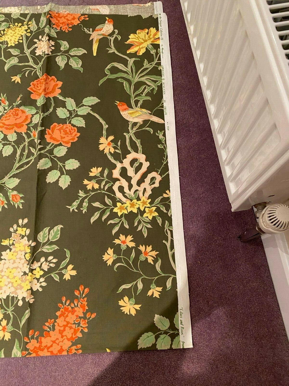 Rare Greeff Vintage Fabric 1979 Lilacs & Roses from the Designer ...