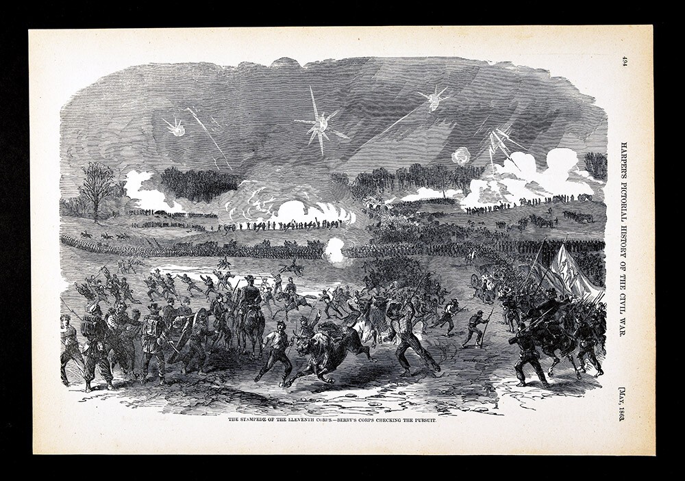 Harper Civil War Print Stampede of Eleventh Corps Chancellorsville ...