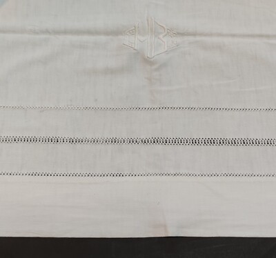 Sheet White Metis Embroidery Monogram MB+ Days Handmade 288/79 1/2in | eBay