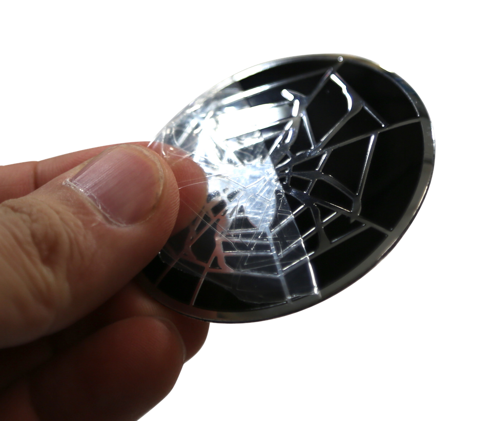 "2.20"" 56mm Silver Aluminum Spider Web Wheel Hub Center Cap Sticker ...