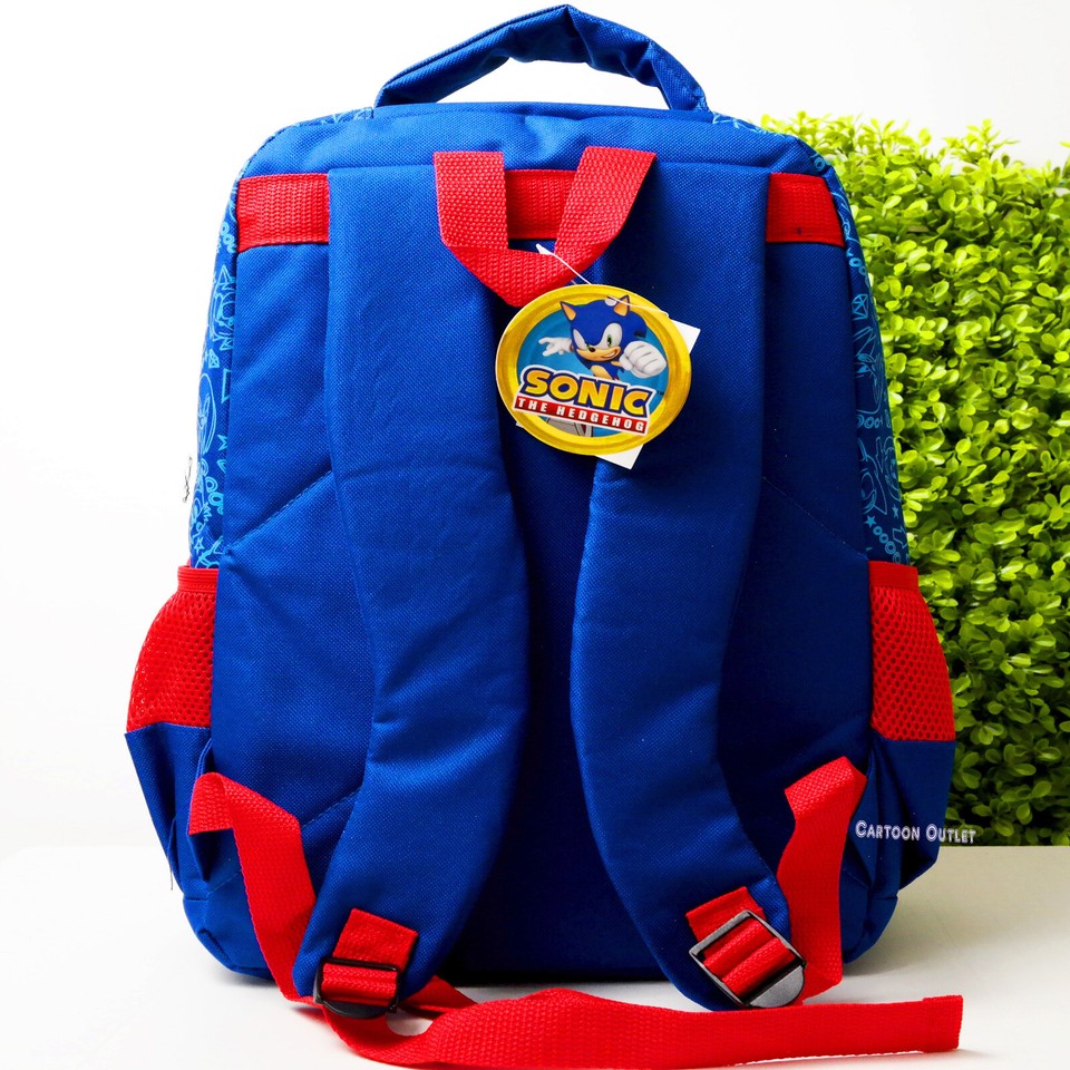 Sonic The Hedgehog Large Backpack 15" Travel Bag Book Bag Tails Amy New ...