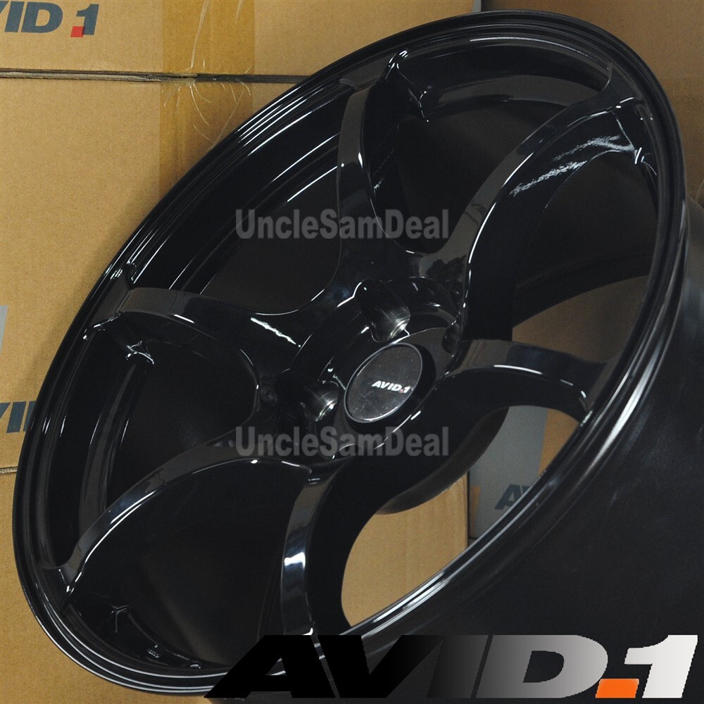 18" 18x9.5 5x114.3 +38 AVID.1 AV-26 GLOSS BLACK 6 SPOKES SPORT WHEELS SET OF 4 | eBay