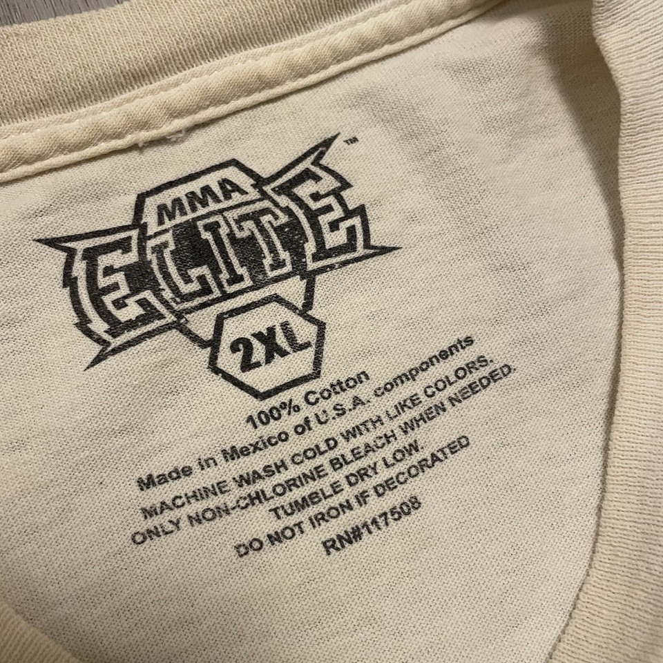 VTG Y2K MMA ELITE SKULL GRAIL 2XL GRUNGE CREAM T-SHIRT 2000s | eBay