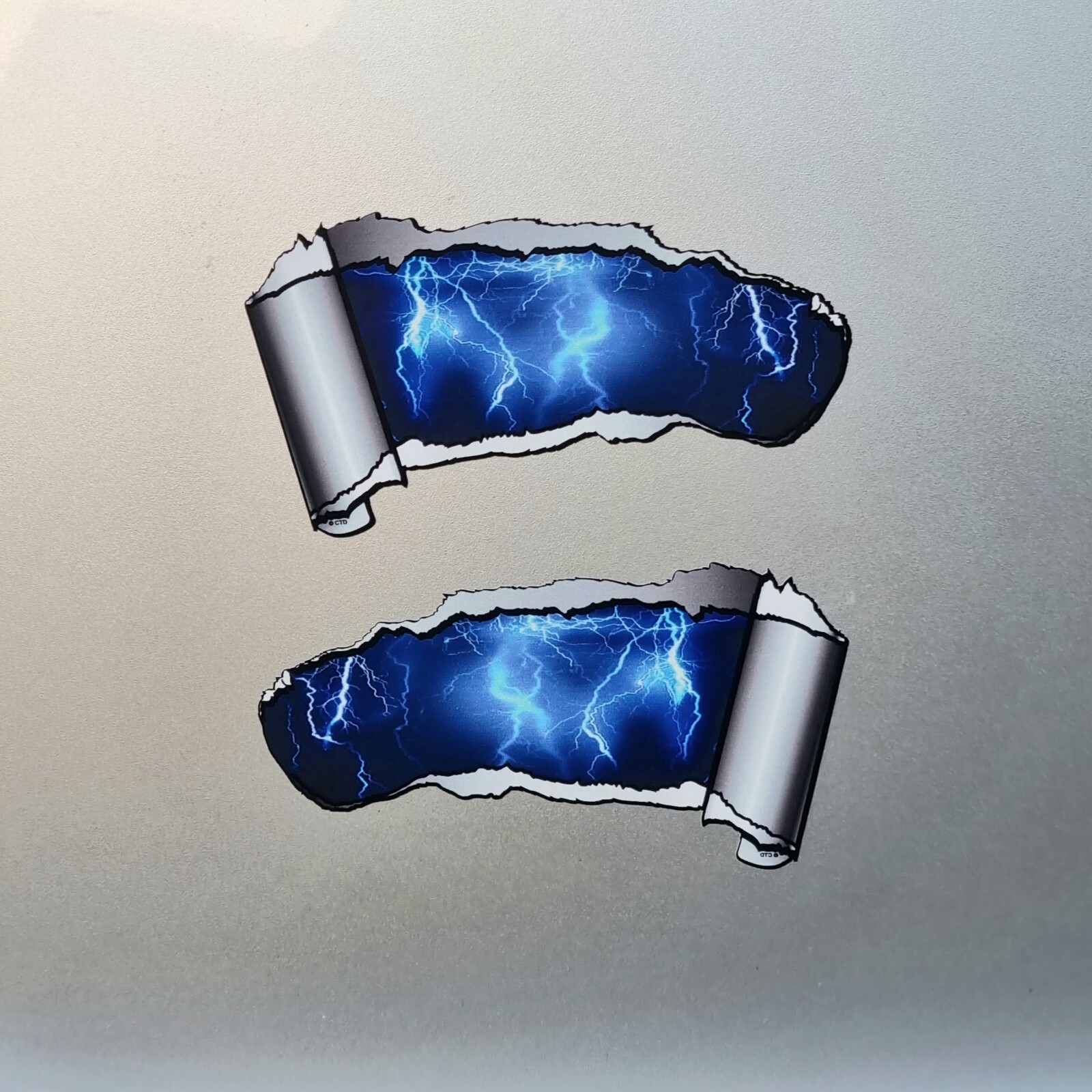 2x Cool Blue Lightning Ripped Metal Slash Vinyl Sticker Decal For Car ...