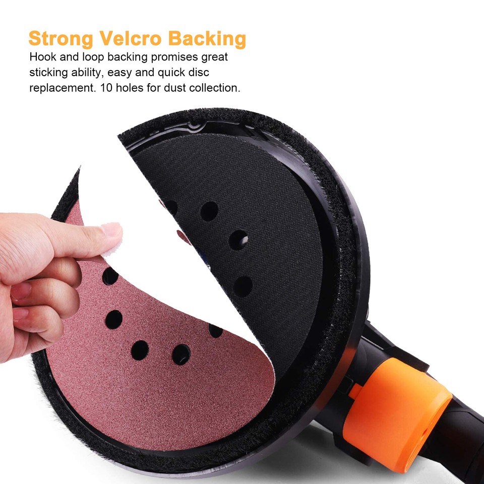 9 inch Sanding Disc Drywall Sander Paper Hook Loop 10-Hole 40 60 80 120 ...