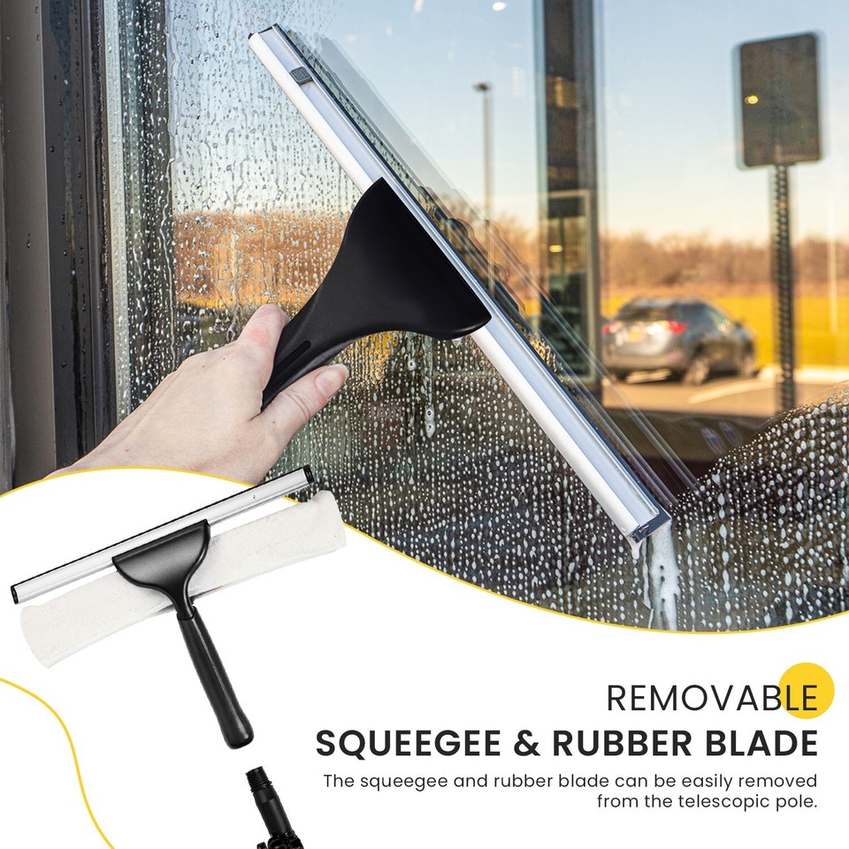 3.5M Extendable Telescopic Window Cleaning Kit Pole Squeegee Glass ...