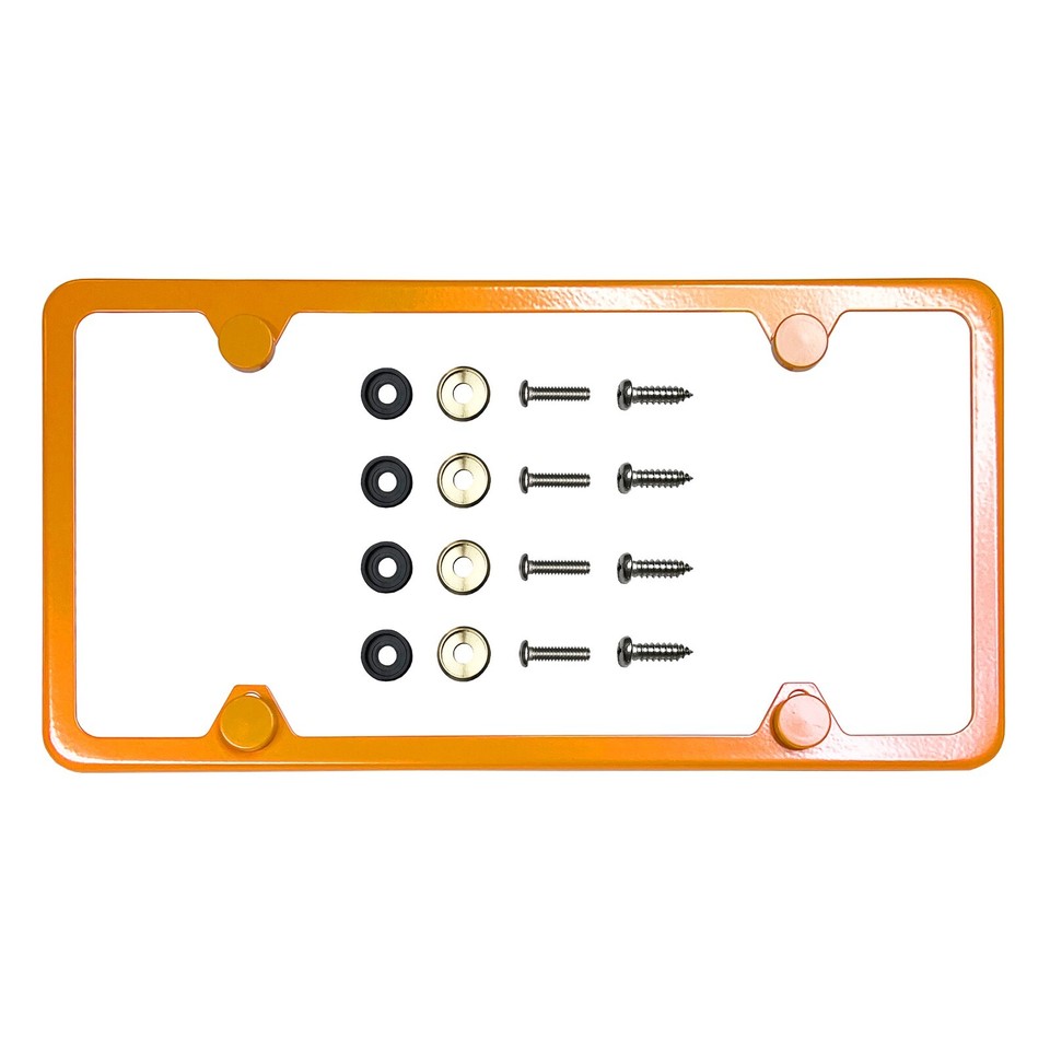 Car Truck License plate frame Stainless Steel with Metal screw caps 4 ...