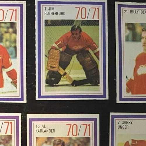 1970-71 ESSO NHL POWER PLAYERS NON PERF STAMP DETROIT RED WINGS JIM ...