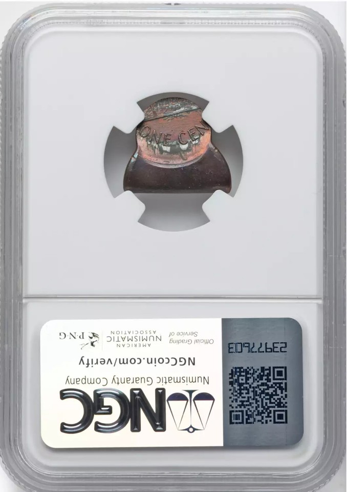 Undated Error Lincoln Cent NGC MS-64 RB Off Center Foldover Strike Mint ...