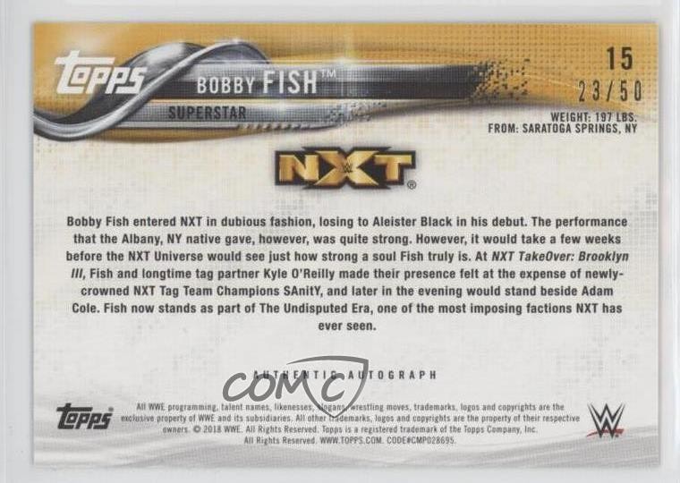 2018 Topps WWE Blue Authentic Auto /50 Bobby Fish #15 Rookie Auto RC | eBay