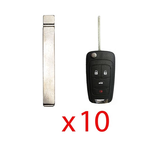 Flip Key Blank Uncut Blade High Security HU100 Replacement for GM (10 ...