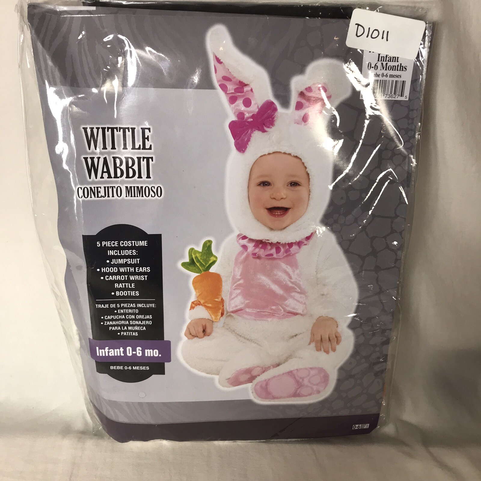 Little Rabbit Easter Bunny Halloween Costume White Wabbit Infant 0-6 ...