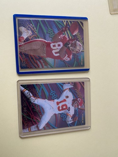 1995 Fleer Joe Montana & Jerry Rice Aerial Attack #3, #4 Football Cards ...