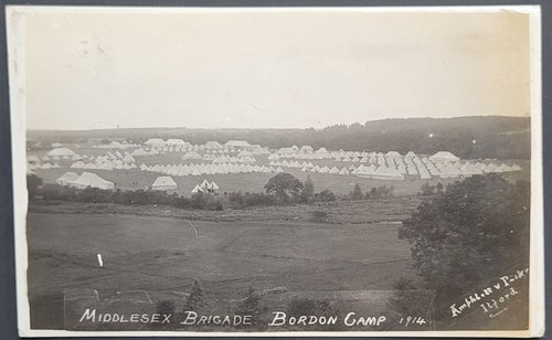 MIDDLESEX BRIGADE BORDON CAMP BENSON WW1 MOBILIZATION ORIGINAL POSTCARD ...