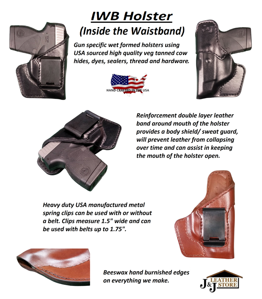 J&J KIMBER MICRO 9 IWB IN-WAISTBAND FORMED PREMIUM LEATHER HOLSTER | eBay