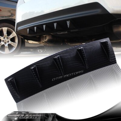 1 x Carbon Style Rear Lower Bumper Diffuser Fin Spoiler Lip Wing ...