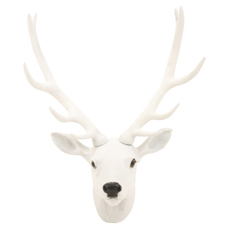 Wall Mounted Reindeer Head Decoration Stag Ornament Deer Antler Trophy ...
