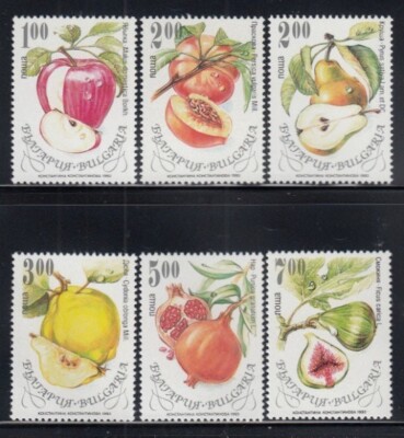 BULGARIA Apple, Peach, Pear, Quince, Pomegranate & Fig Trees MNH set | eBay